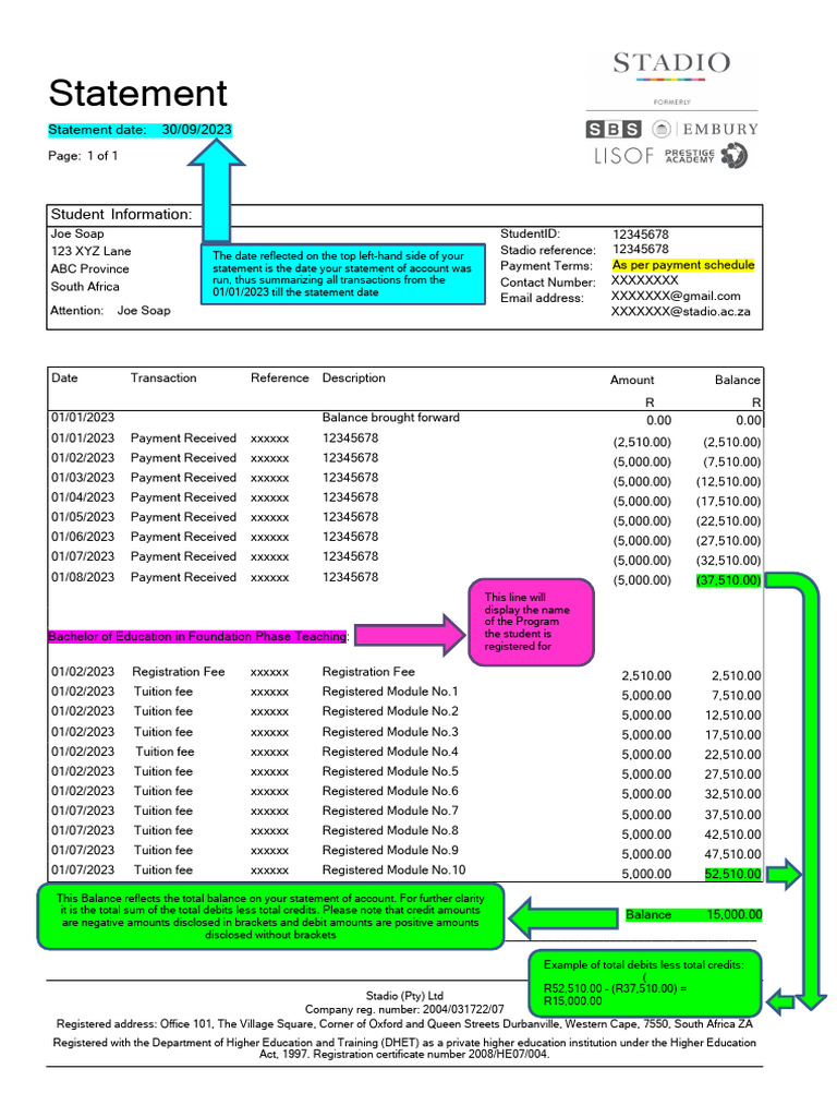 0001 - How To Read Your Statement | PDF | Fee | Financial Services