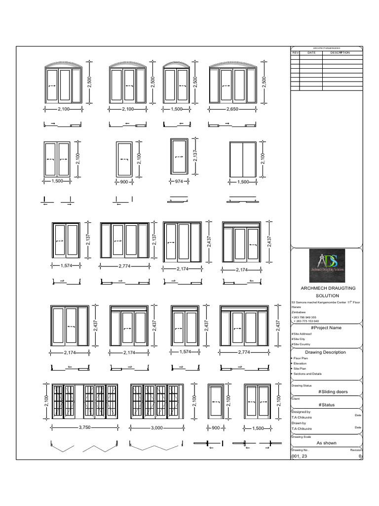 Sliding Doors | PDF | Technical Drawing