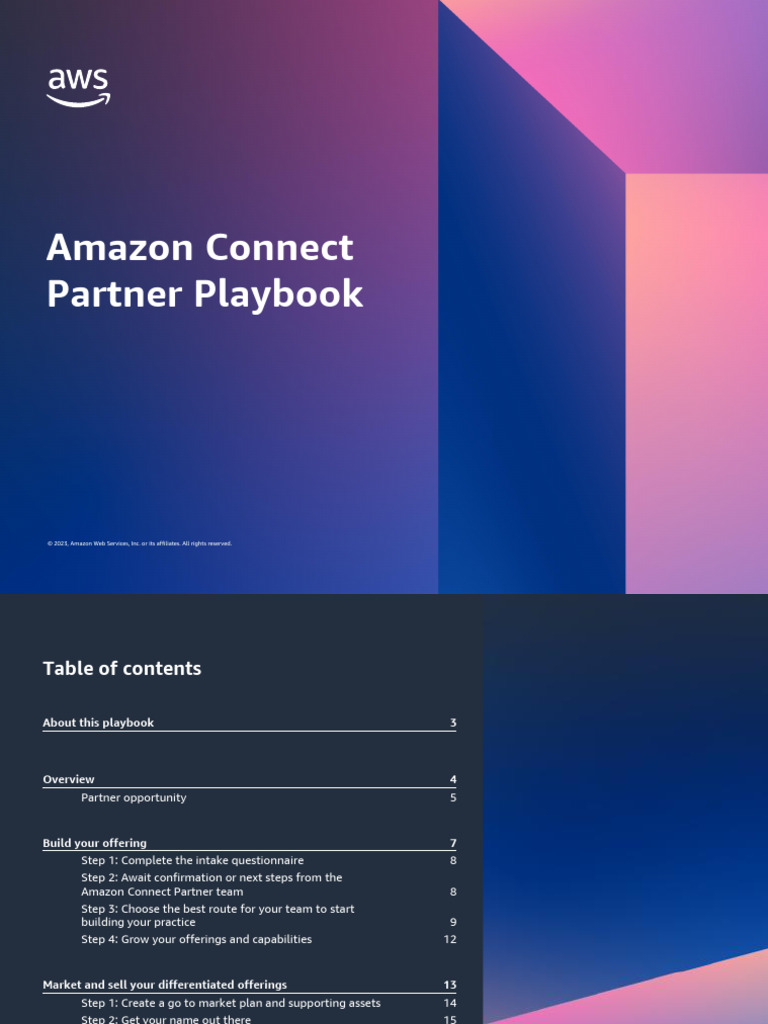 Amazon Connect Partner Playbook - English | PDF | Amazon Web Services | Cloud Computing