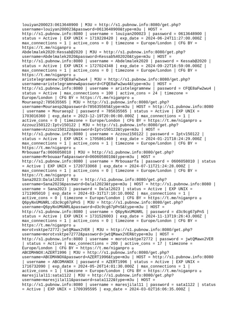 130 M3u Xtream Url (Magico) (@niganpro) | PDF | User (Computing ...