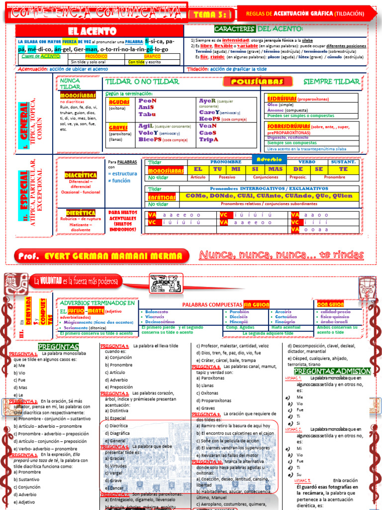 TEMA 3 - TILDACION GRAFICA-FIRME-1ro-2do | PDF | Palabra | Semántica