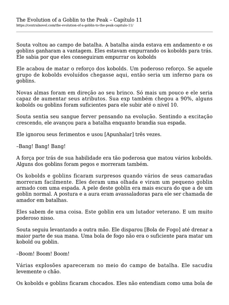 The Evolution of A Goblin To The Peak Capitulo 11 | PDF | Alma | Evolução