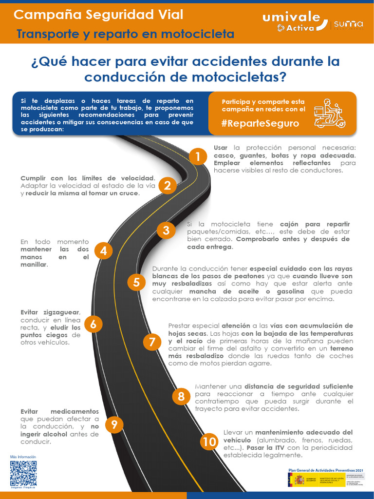 P Ster Transporte y Reparto Con Motocicleta | PDF | Motocicleta | Seguridad vial