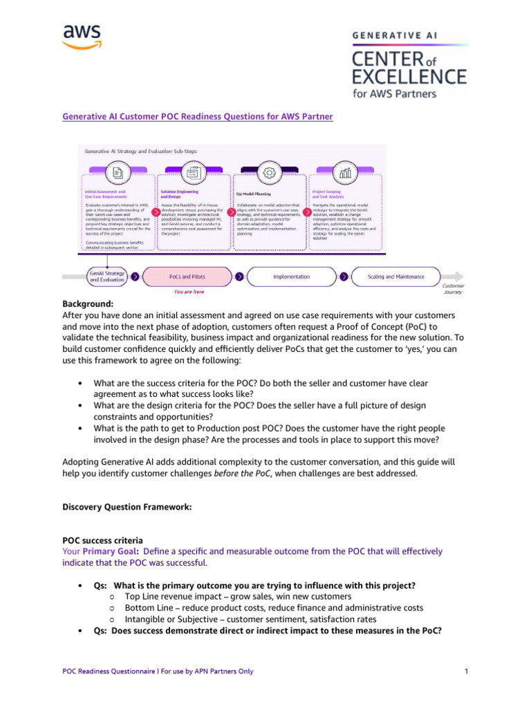 Generative AI POC Readiness Guide | PDF | Performance Indicator ...