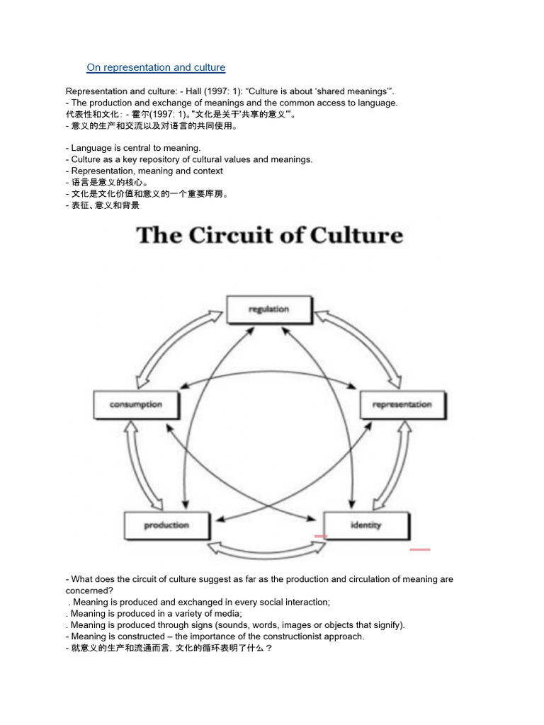 Representation and Meaning in Culture | PDF | Discourse | Liberal Arts ...
