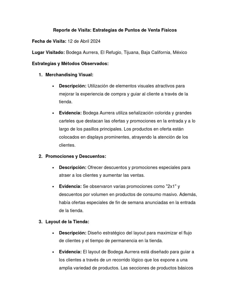 Reporte de Visita | PDF