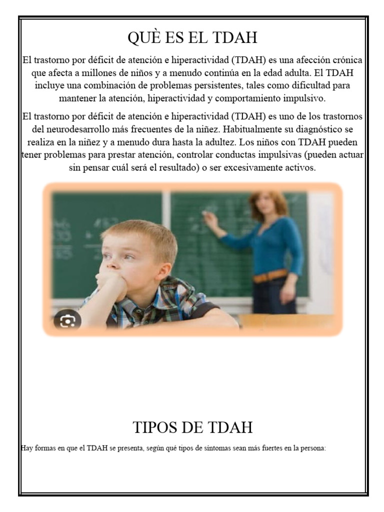 Comprendiendo el TDAH: Guía Básica | PDF | Desorden hiperactivo y ...
