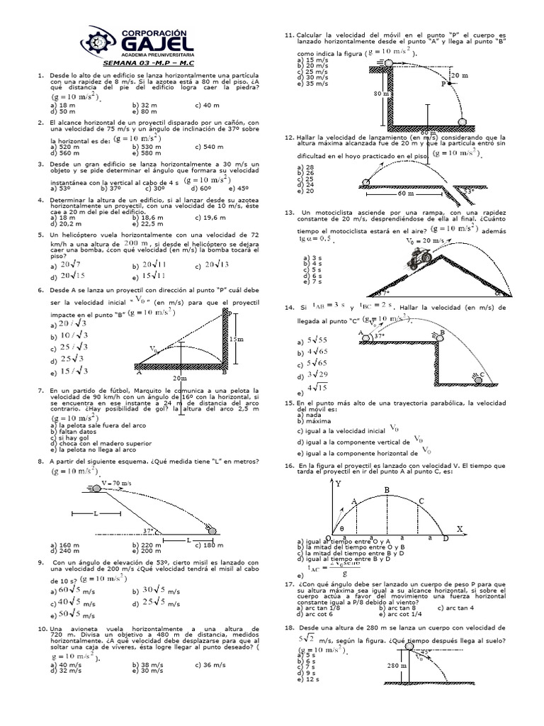 Semana 03 Cinemática Ii | PDF | Aceleración | Velocidad