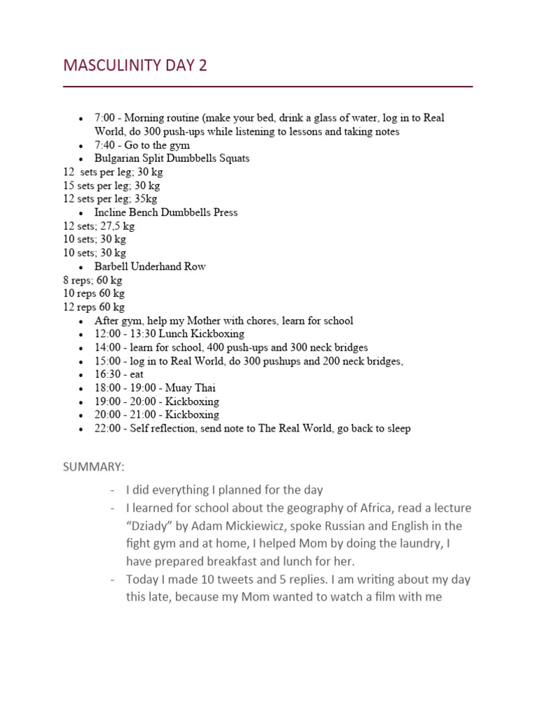 Masculinity Day 2 | PDF
