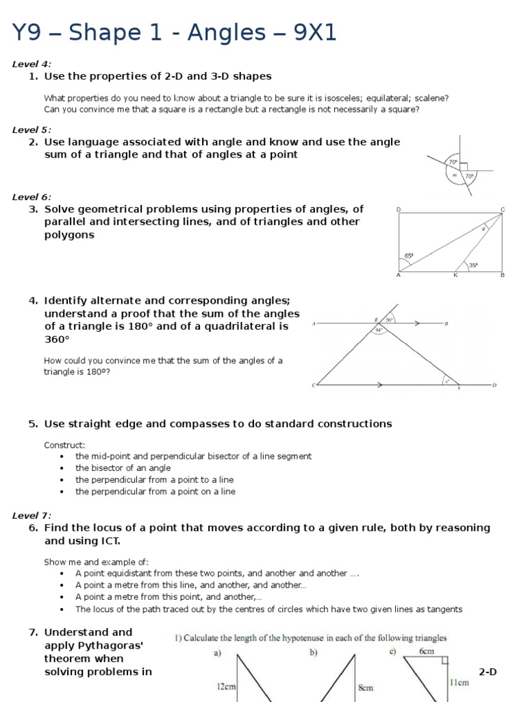 Geometry: Angles and Shape Properties | PDF
