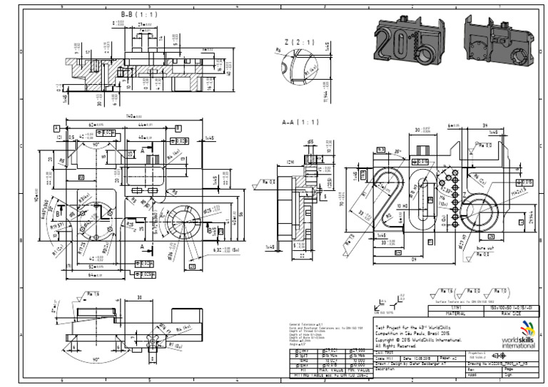WorldSkills 2015 Technical Drawing | PDF