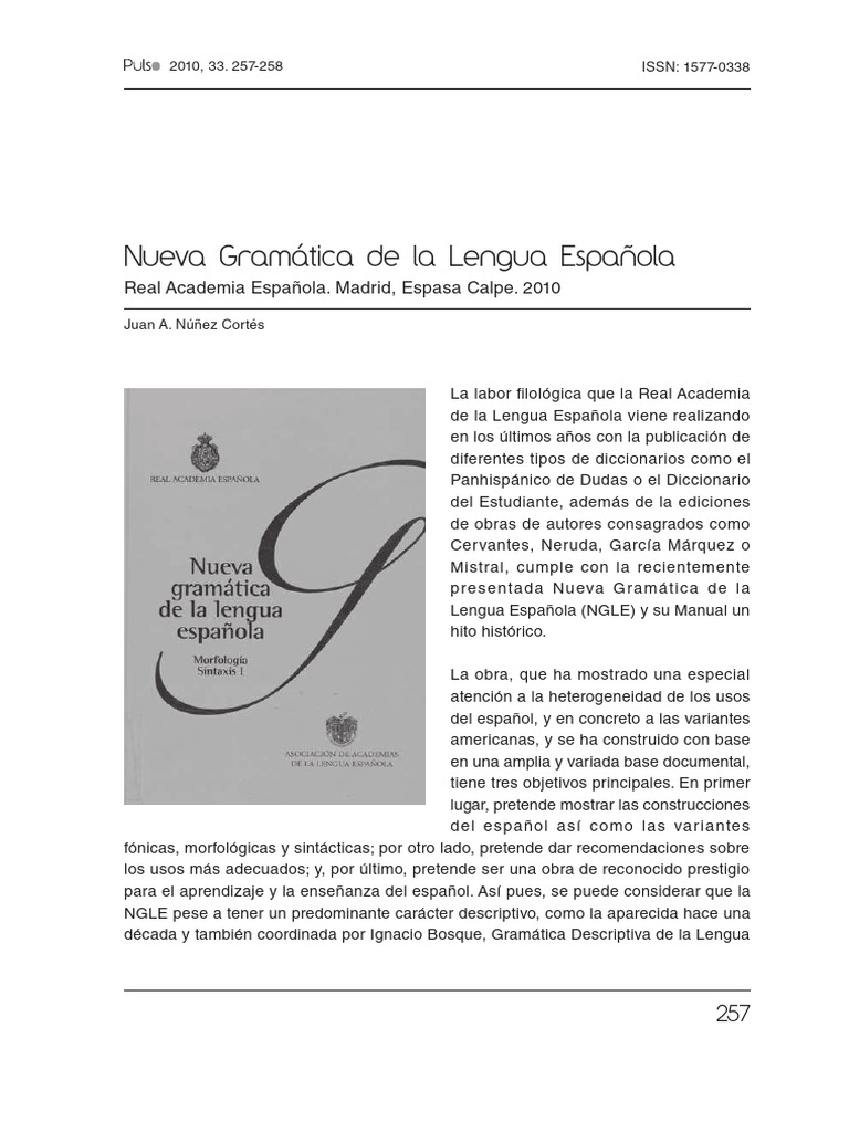Nueva Gramatica de La Lengua Espanola | PDF | Lengua española | Gramática