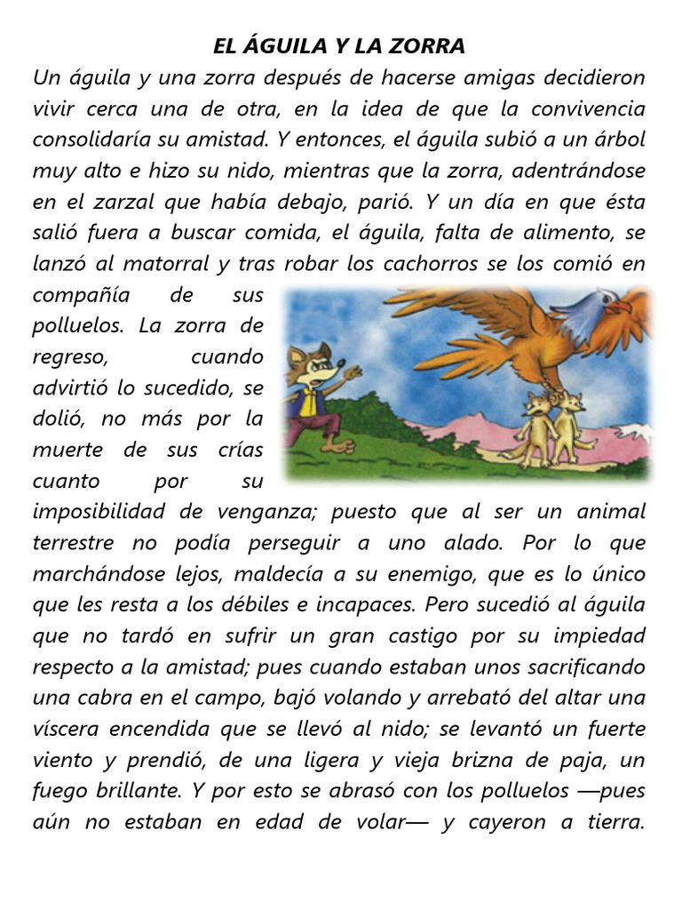 El Águila y La Zorra | PDF El Águila y La Zorra | PDF