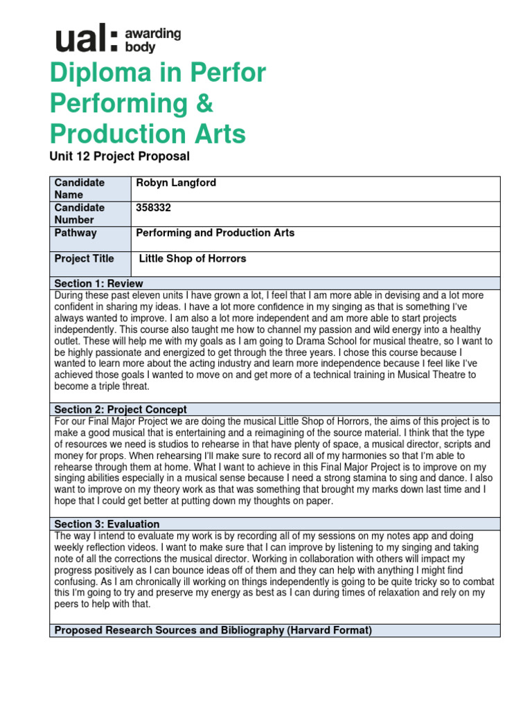 project proposal form 2021 | PDF | Performing Arts
