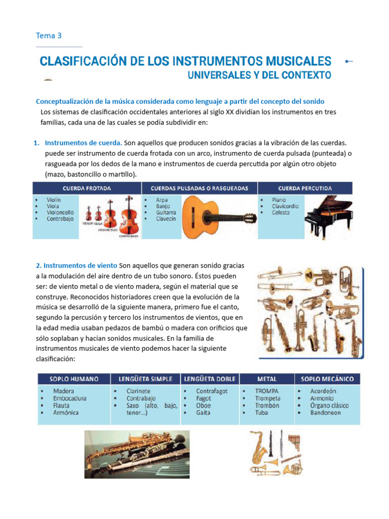 Clasificacion de Instrumentos | PDF
