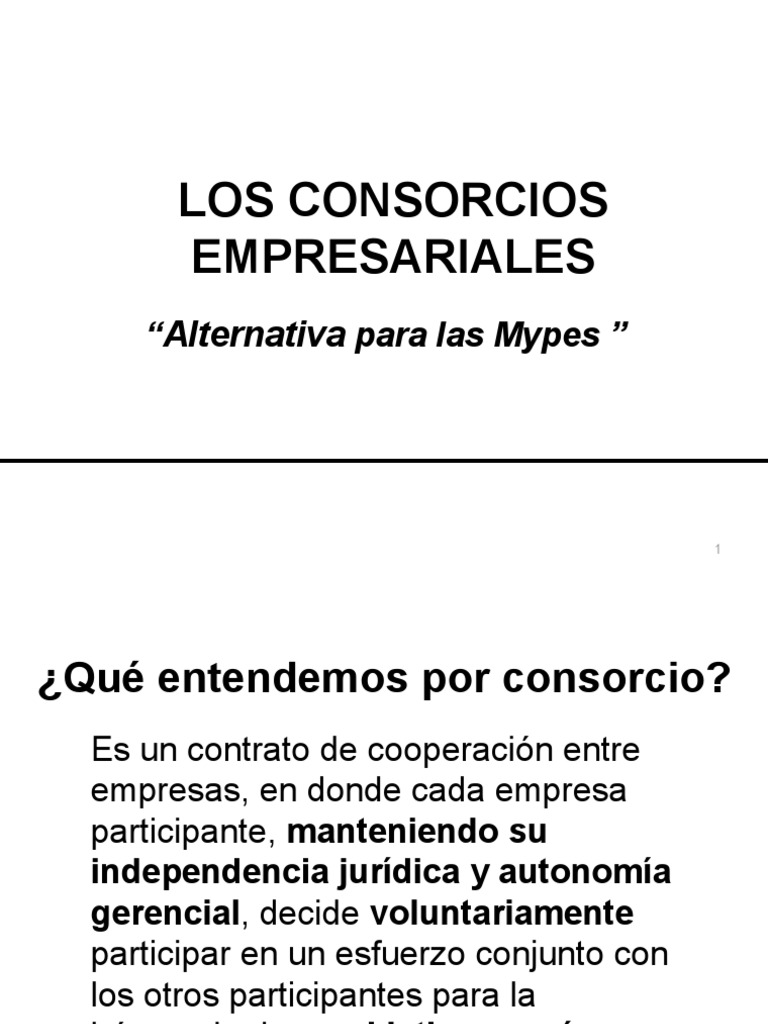 Consorcios Empresariales: Definición y Beneficios | PDF | Pequeñas y ...
