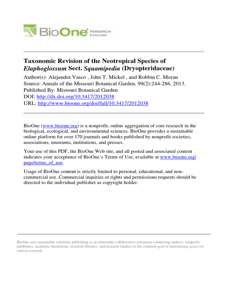 Vasco - Etal. - 2013 - Revision of Neotropical Elaphoglossum ...