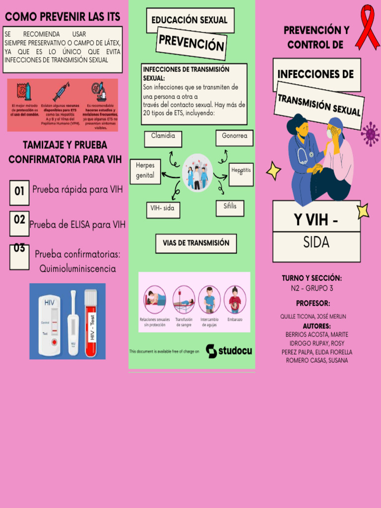 triptico-infecciones-de-transmision-sexual.pdf | PDF | Infección transmitida sexualmente | VIH ...
