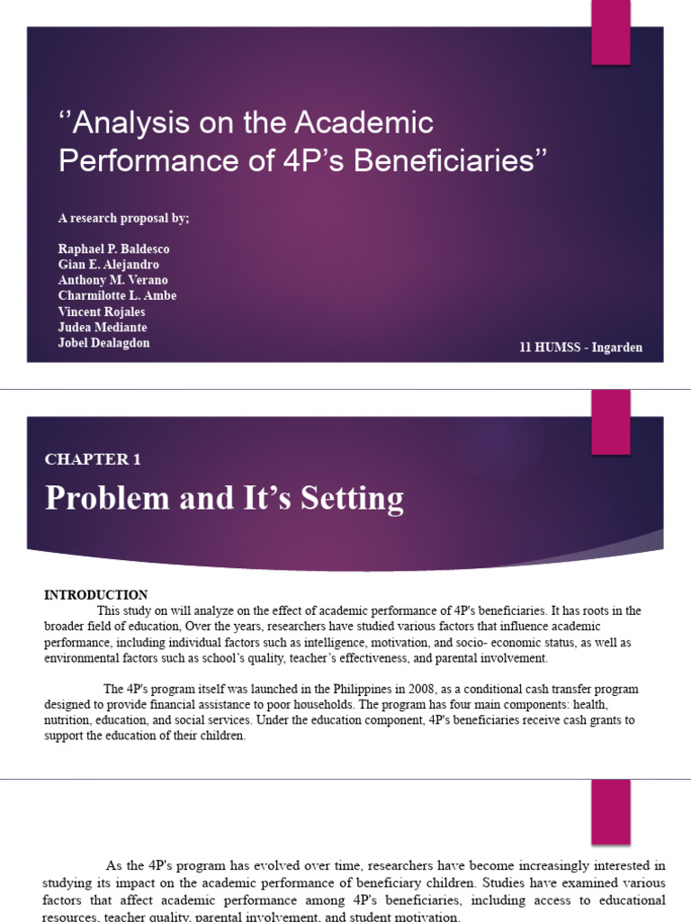 Academic Performance of 4P's Beneficiaries | PDF | Learning | Policy