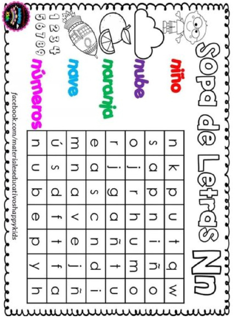 Sopa de Letras Con La Letra N | PDF