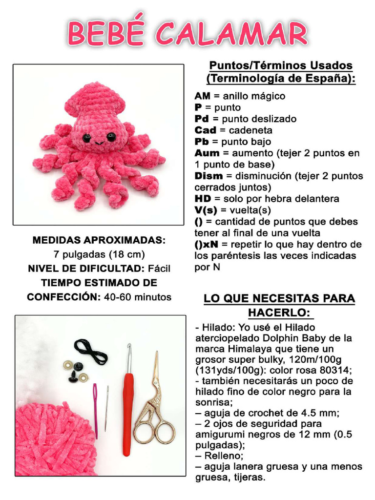 Bebe Calamar Patron Crochet Esp | PDF