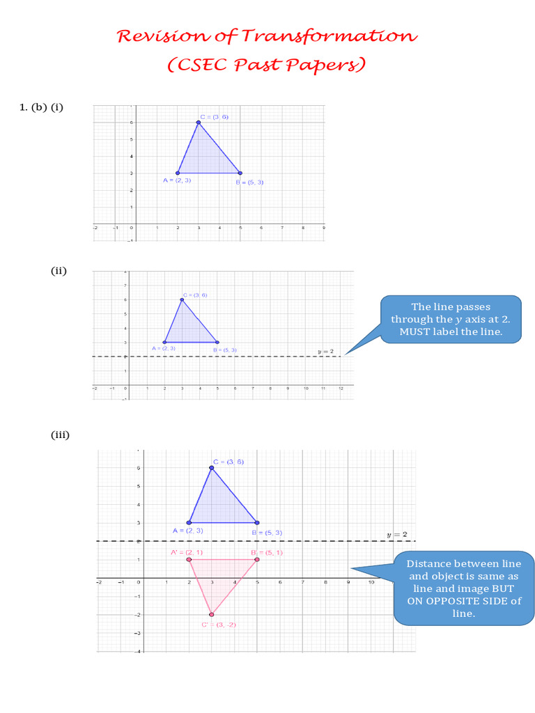 Transformations (2010-2021) Solutions | PDF | Angle | Rotation