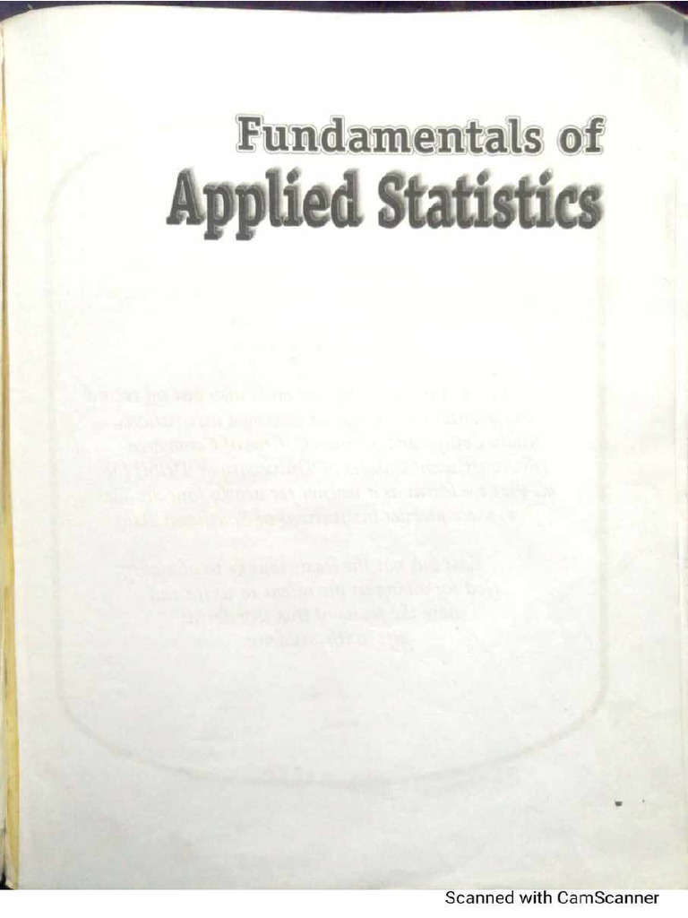 Fundamental of Applied Statistics | PDF
