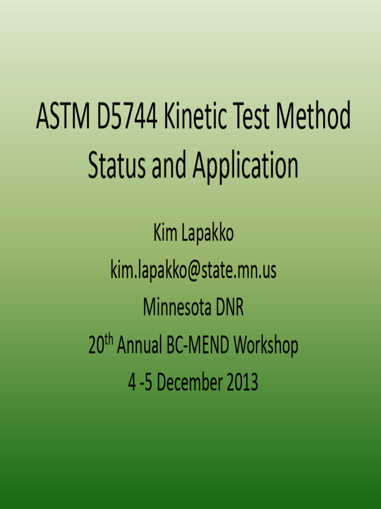 2013 10 LAPAKKO Astm d5744 Kinetic Test | PDF | Mining | Rock (Geology)
