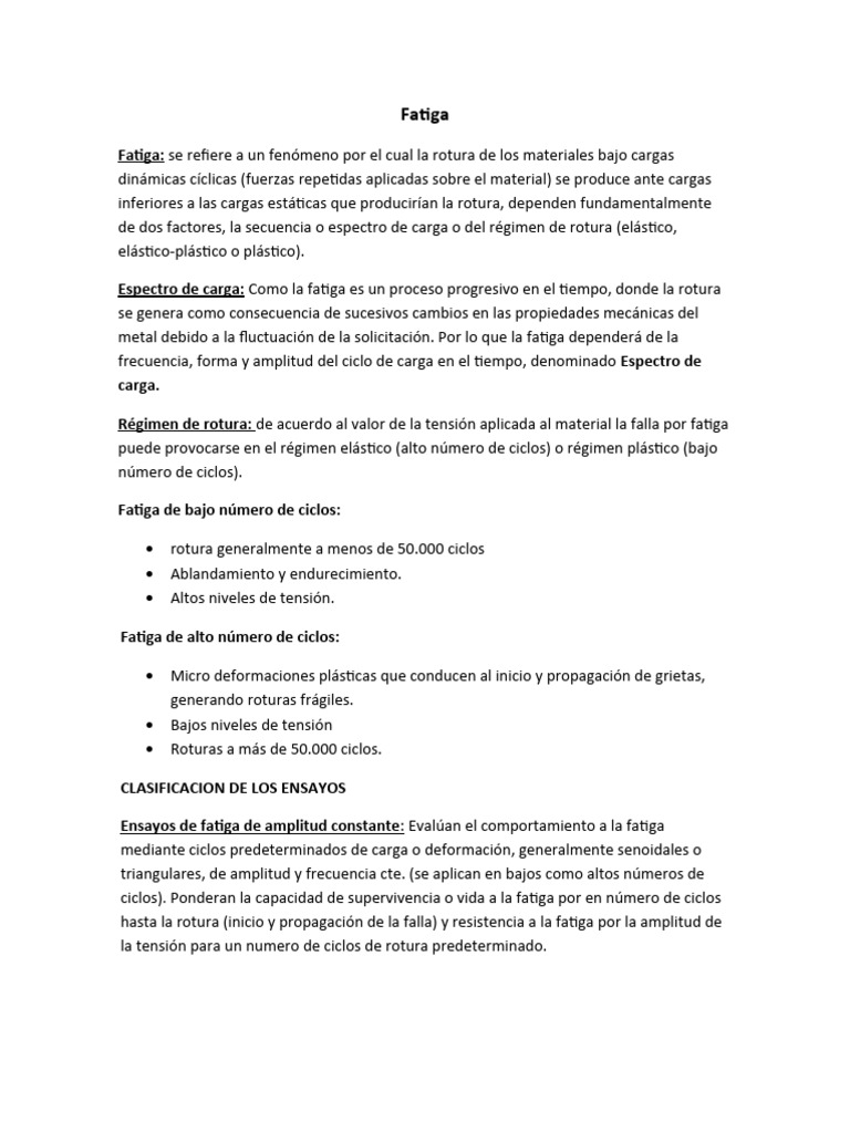 Fatiga | PDF | Fatiga (material) | Fractura