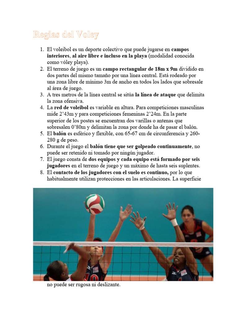 Reglas Del Voley | PDF