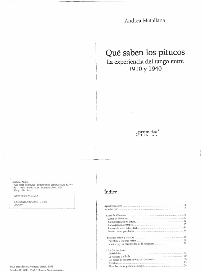 Andrea Matallana - Que - Saben - Los - Pitucos | PDF
