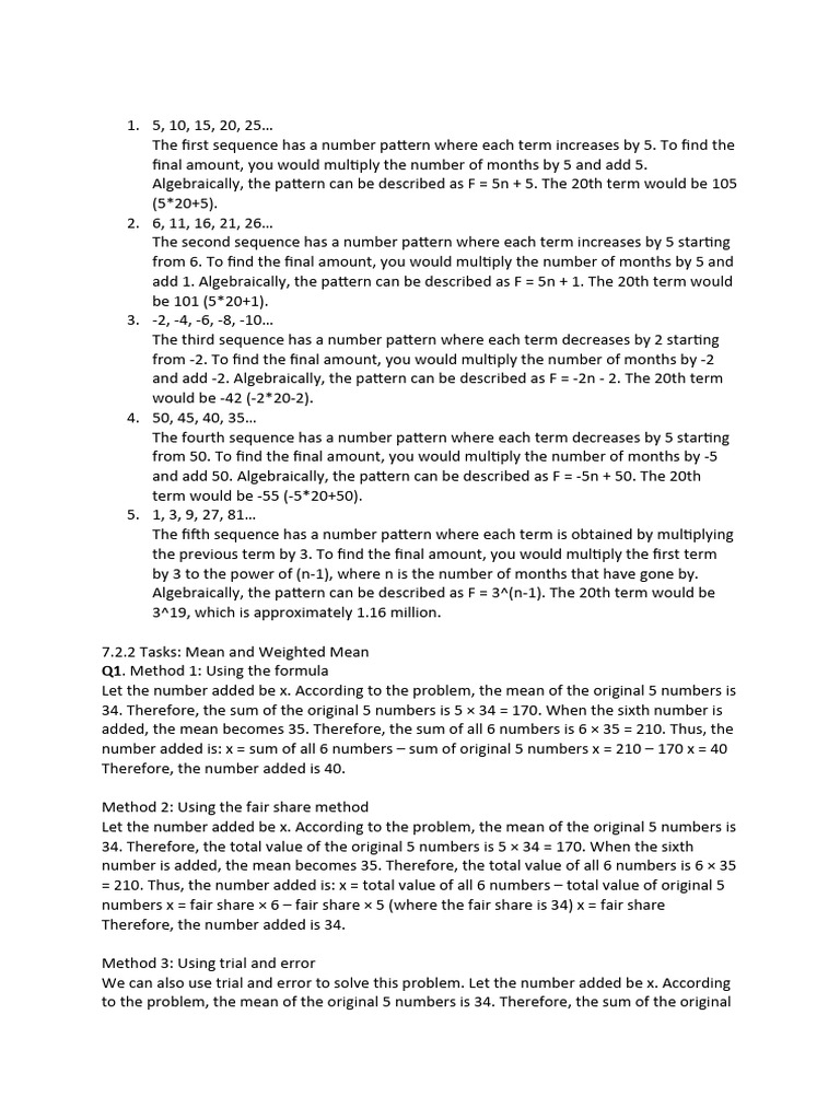 Understanding CND in Math Sequences | PDF | Mean | Average
