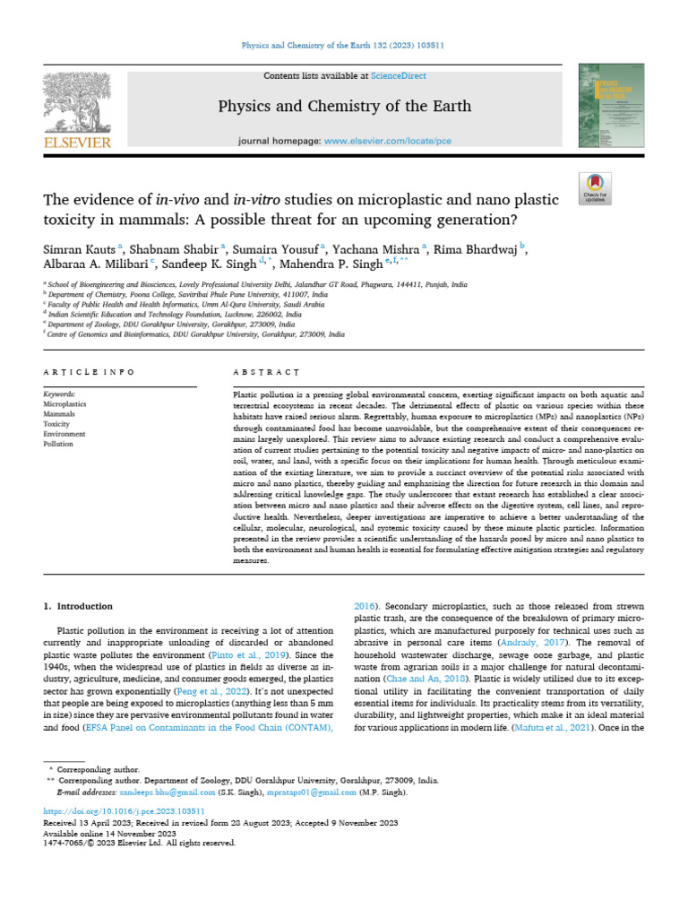 The Evidence of In-Vivo and In-Vitro Studies On Microplastic and Nano Plastic Toxicity in ...