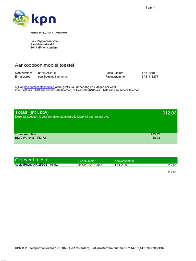 KPN Nether Land Iphone X | PDF