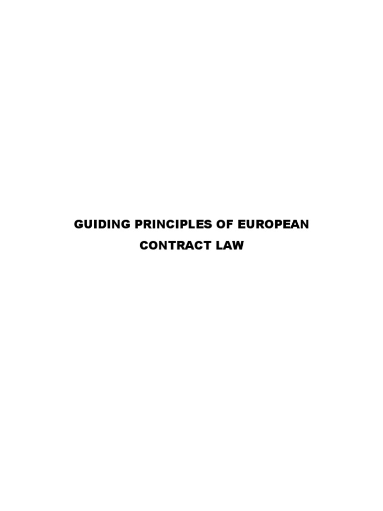 Guiding - Principles EU Contract Law | PDF | European Union Law ...