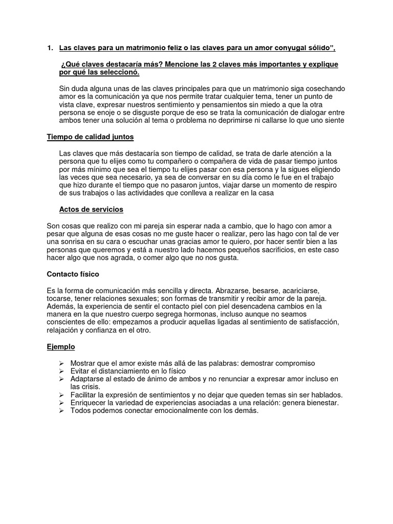 Las Claves para Un Matrimonio Feliz o Las Claves para Un Amor Conyugal ...