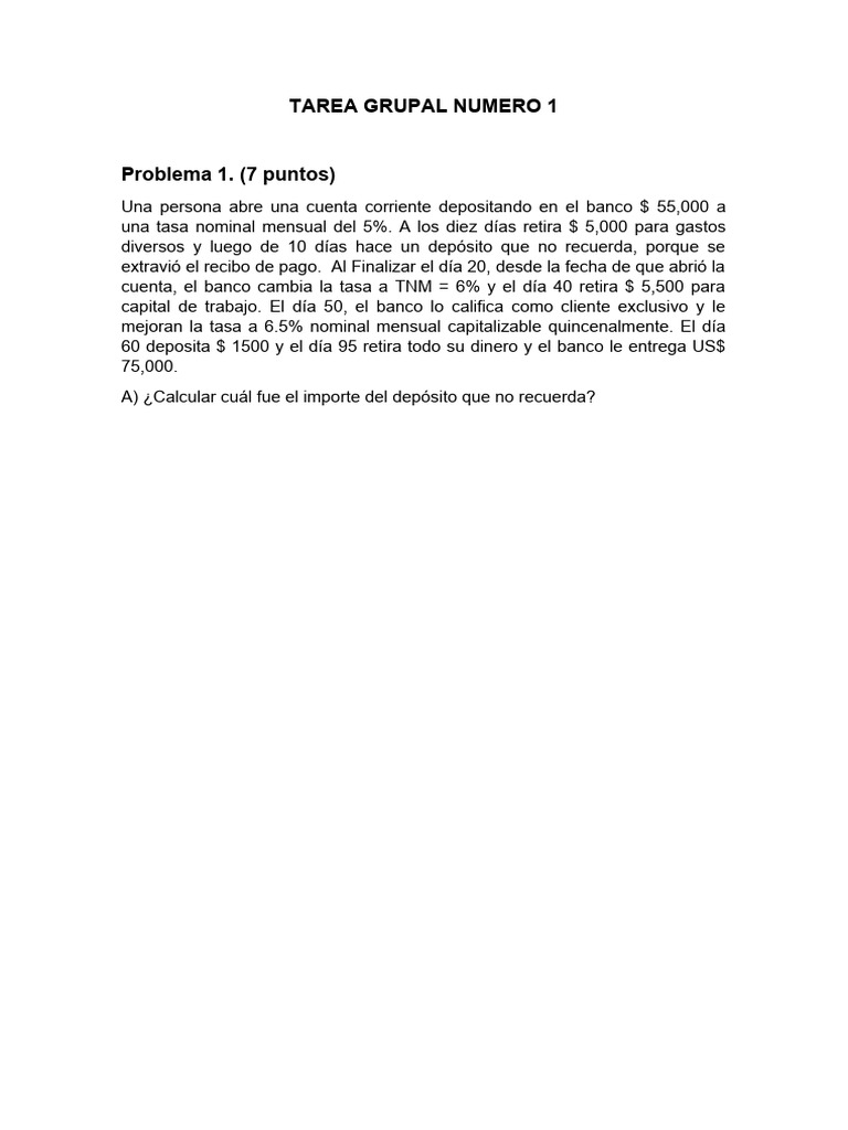 Tarea Grupal 1 Brayan Pregunta 1 B | Descargar gratis PDF | Business | Dinero