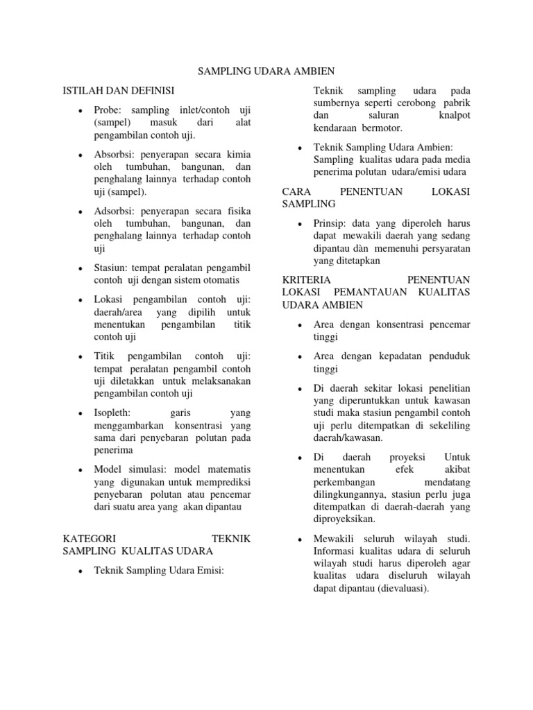 Sampling Udara Ambien | PDF | Griya & Taman