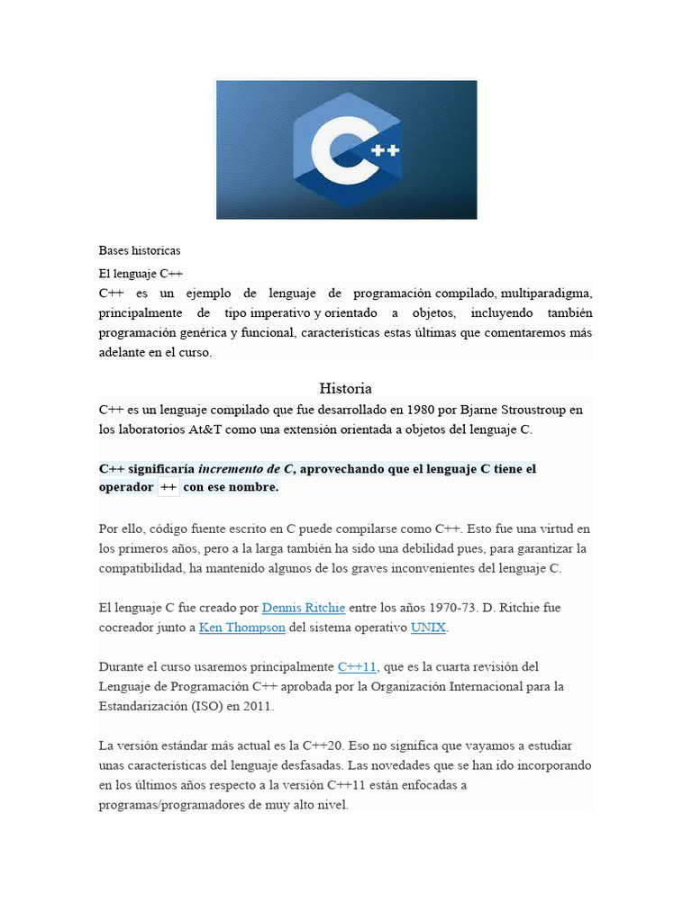 Historia de C++, Java y Linux | PDF | Unix | Java (lenguaje de ...