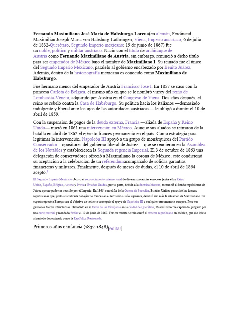 Fernando Maximiliano José María de Habsburgo | PDF | Historia