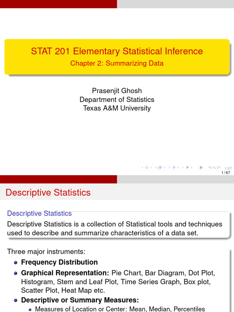 STAT201 SlideSet2 Summarization of Data Spring2023 Feb03 (Final) | PDF | Mode (Statistics ...