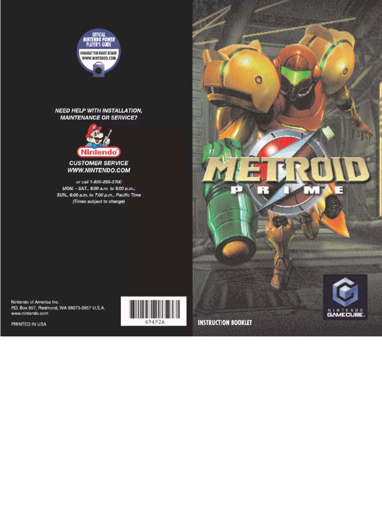Nintendo Metroid Prime (Game Cube) Manual | PDF