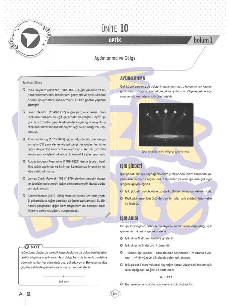 Tyt Fizik Optik Aydinlanma Ve Golge Konu Anlatimi PDF | PDF
