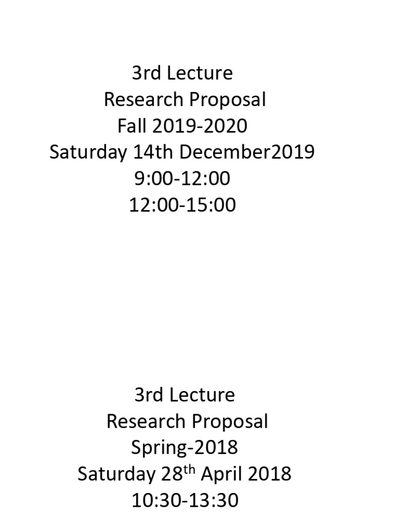 3rd Lecture Research Proposal | PDF | Scientific Method | Cognition