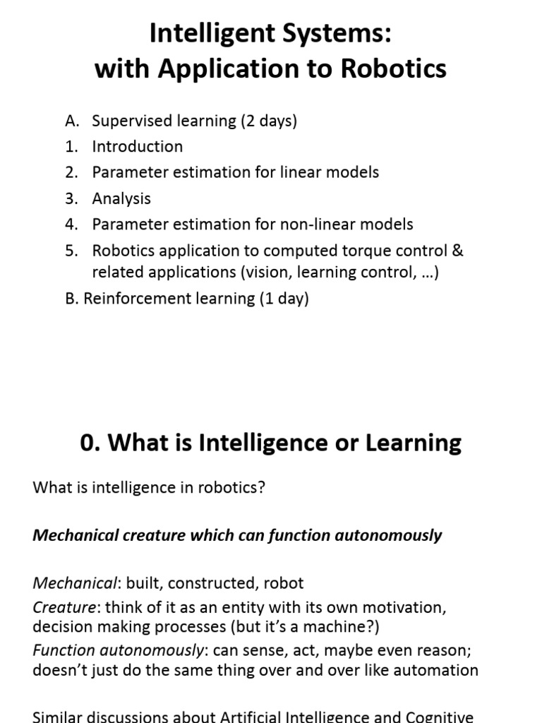 Intelligent Robotic Systems | PDF | Linear Regression | Applied Mathematics