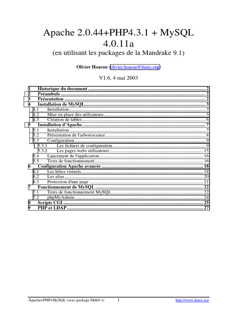 Installation d'Apache, PHP et MySQL | PDF | Internet | Internet et Web