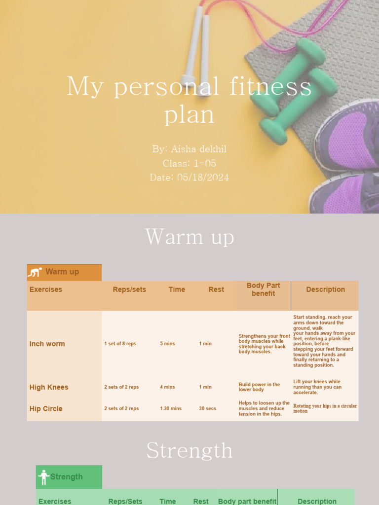 My Personal Fitness Plan | PDF | Musculoskeletal System | Limbs (Anatomy)
