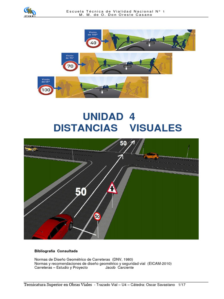 Distancias de Visibilidad en Diseño Vial | PDF | Triángulo | Transporte