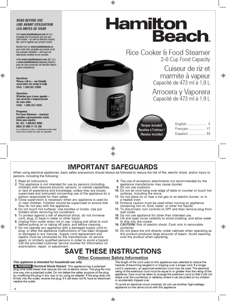Rice Cooker Manual | PDF | Implied Warranty | Cooking