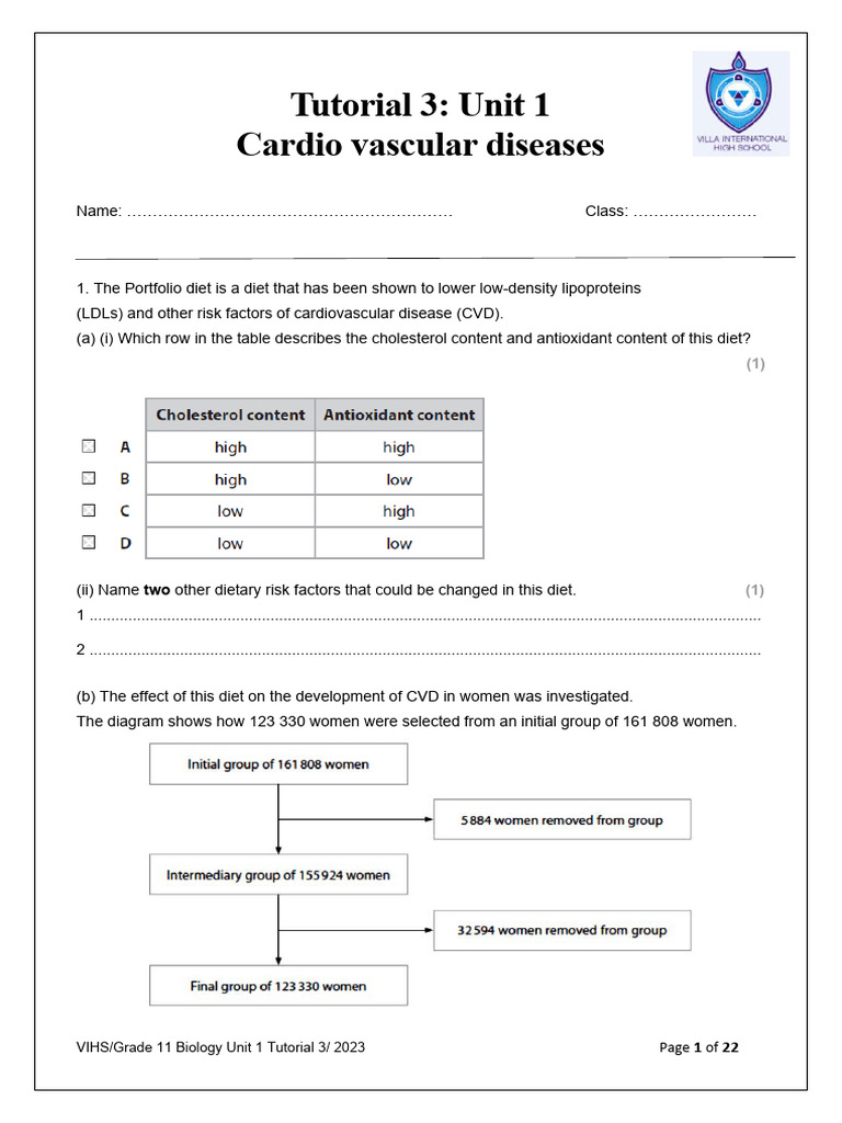 Unit 1 Tutorial 3 Cvds 2 | PDF | Body Mass Index | Cardiovascular Diseases